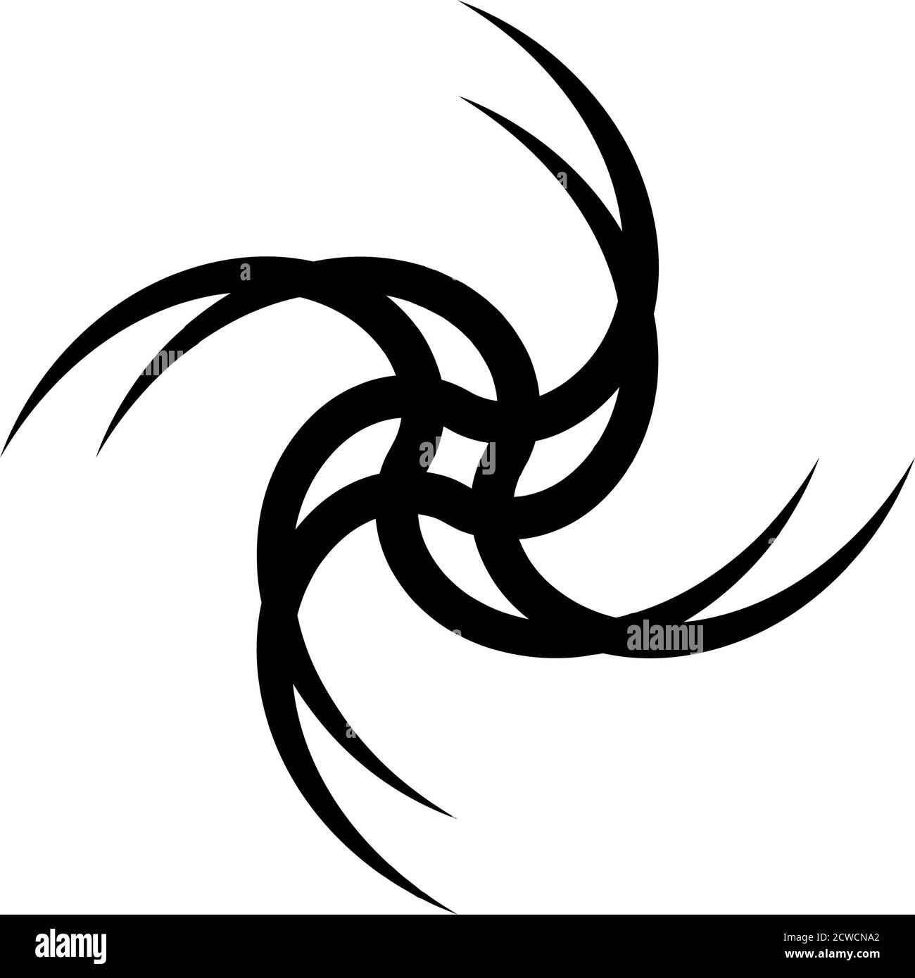 Abstract black and white circular, circle mandala-motif clip-art ...