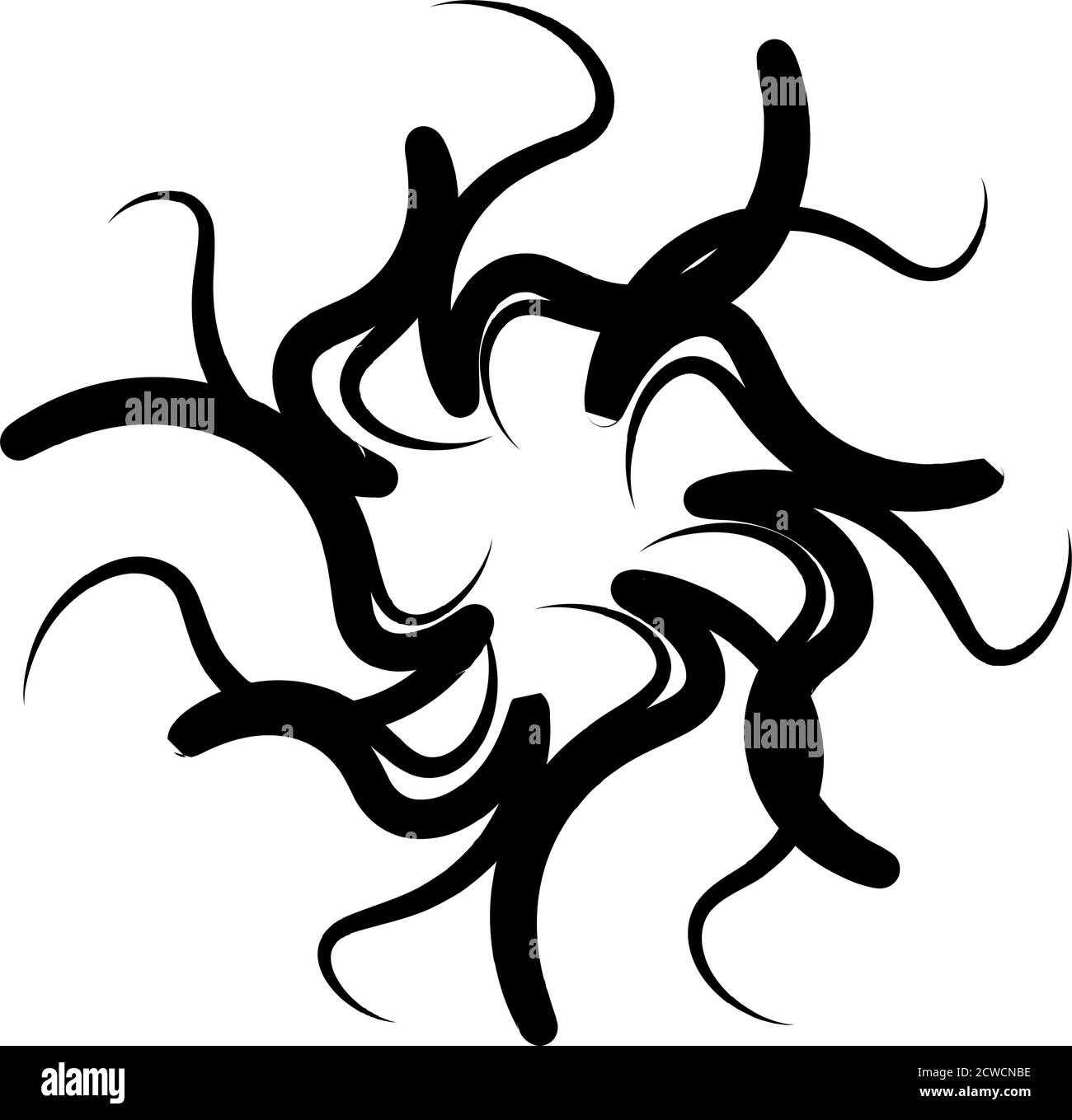 Abstract black and white circular, circle mandala-motif clip-art ...