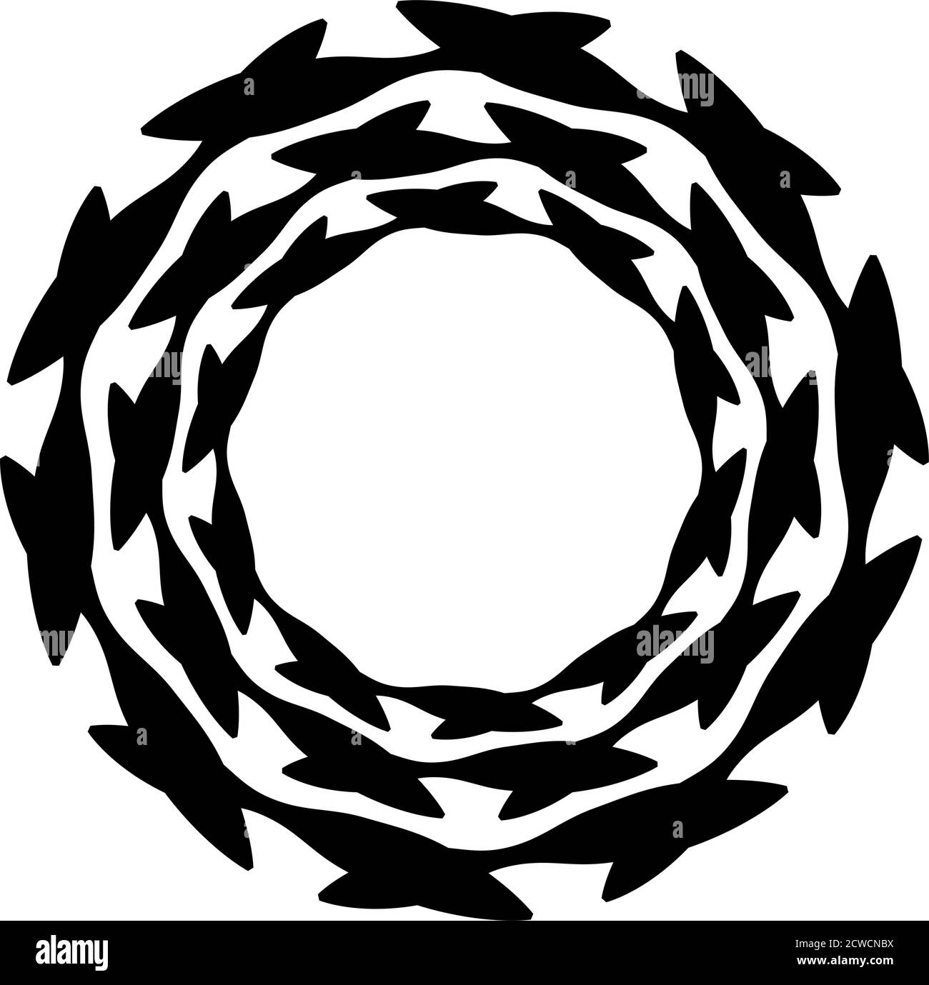 Abstract black and white circular, circle mandala-motif clip-art ...