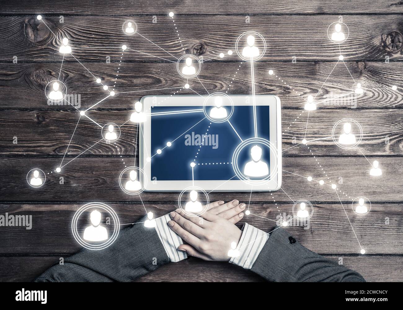 Concept of social communication and networking with social connection ...
