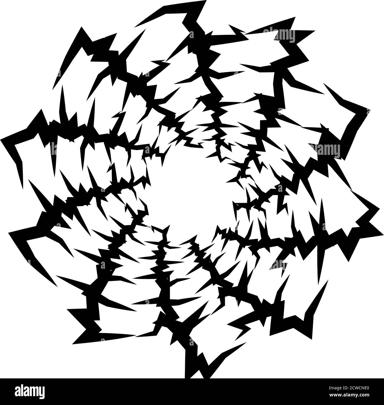 Abstract black and white circular, circle mandala-motif clip-art ...