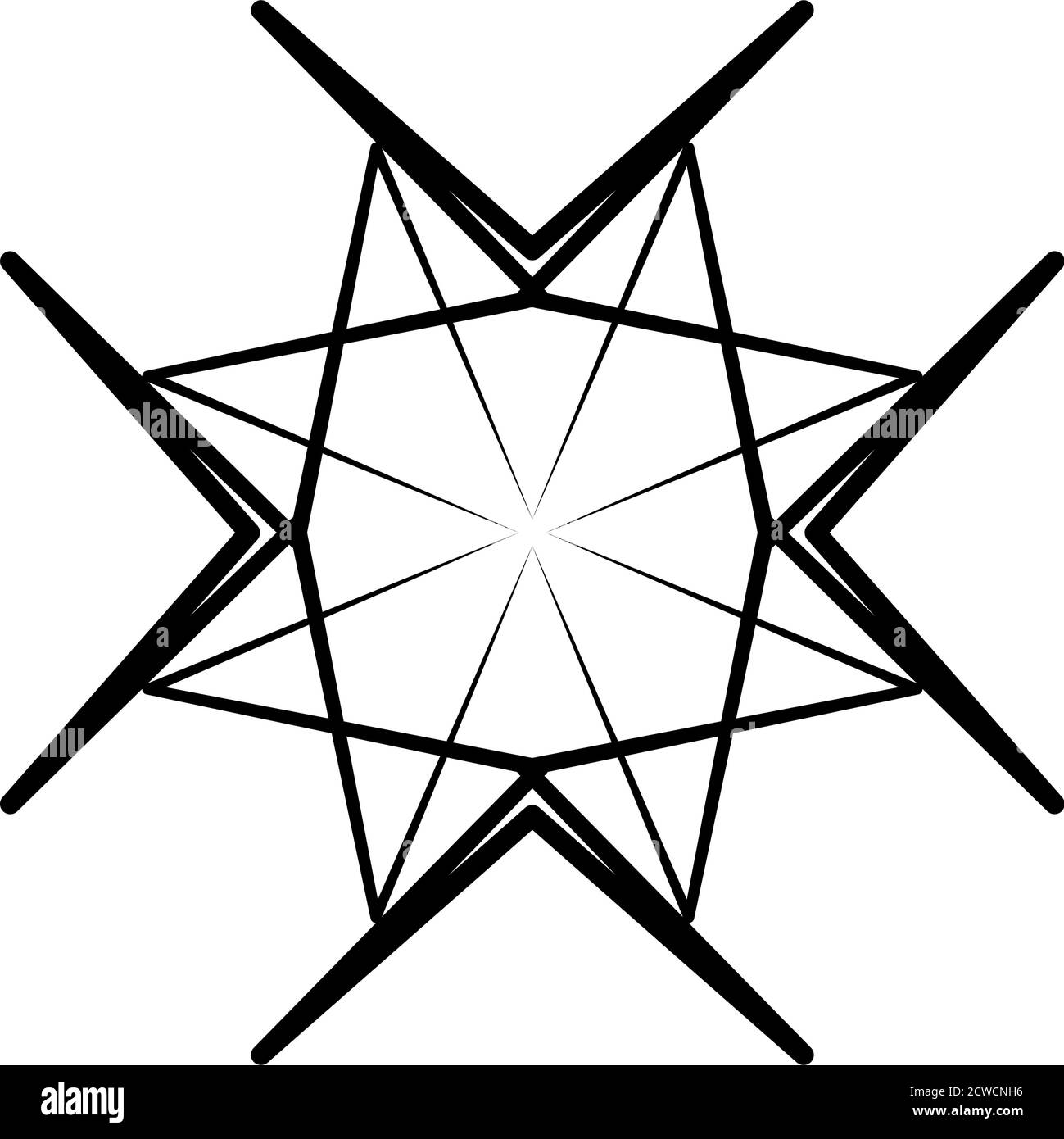 Abstract black and white circular, circle mandala-motif clip-art ...