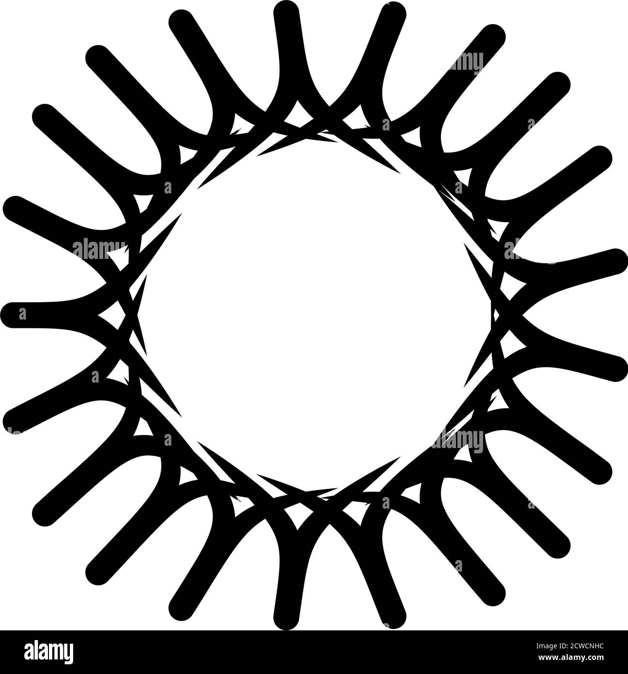 Abstract black and white circular, circle mandala-motif clip-art ...