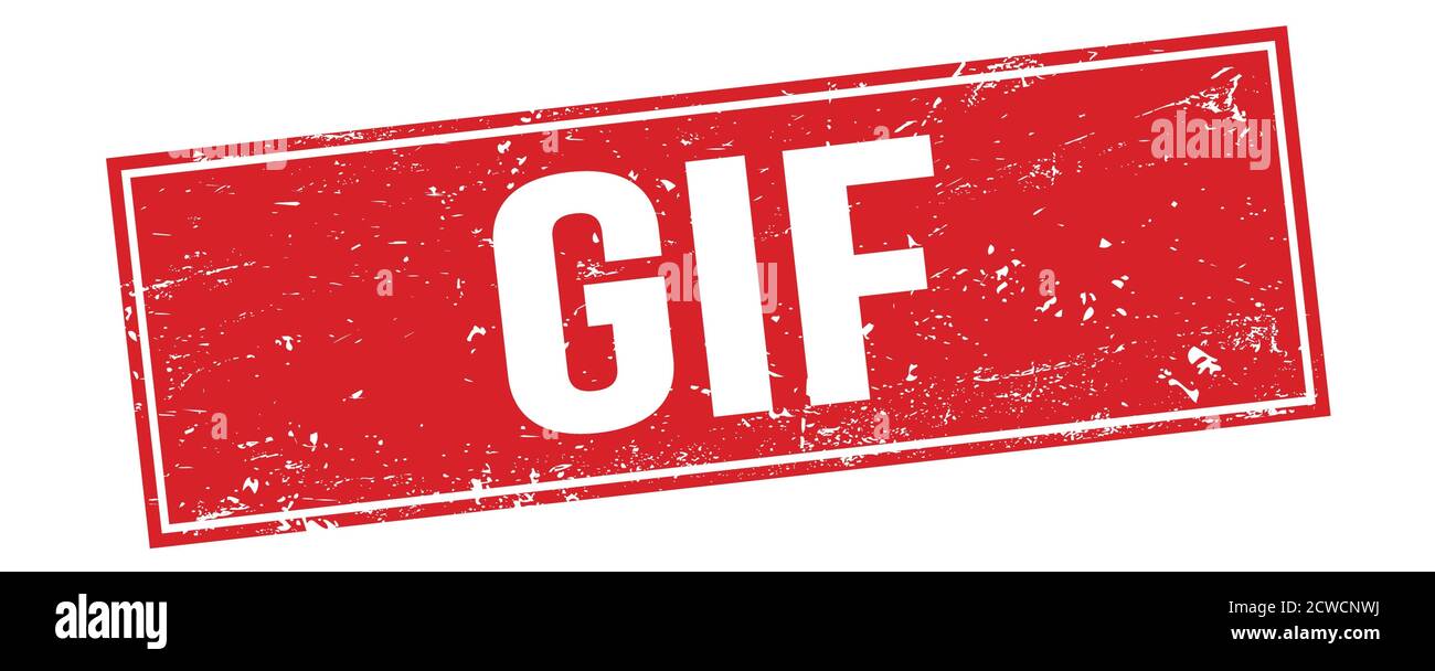 GIF text on red grungy rectangle stamp sign Stock Photo - Alamy