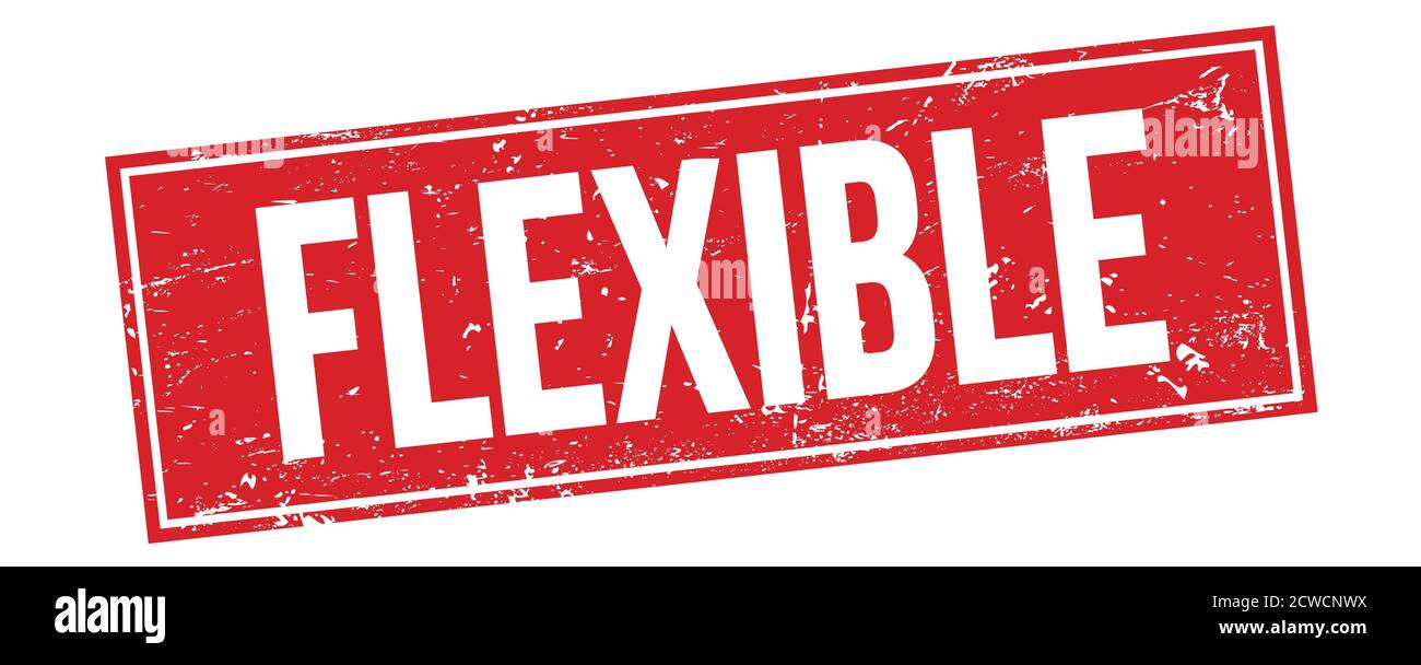 FLEXIBLE text on red grungy rectangle stamp sign Stock Photo - Alamy