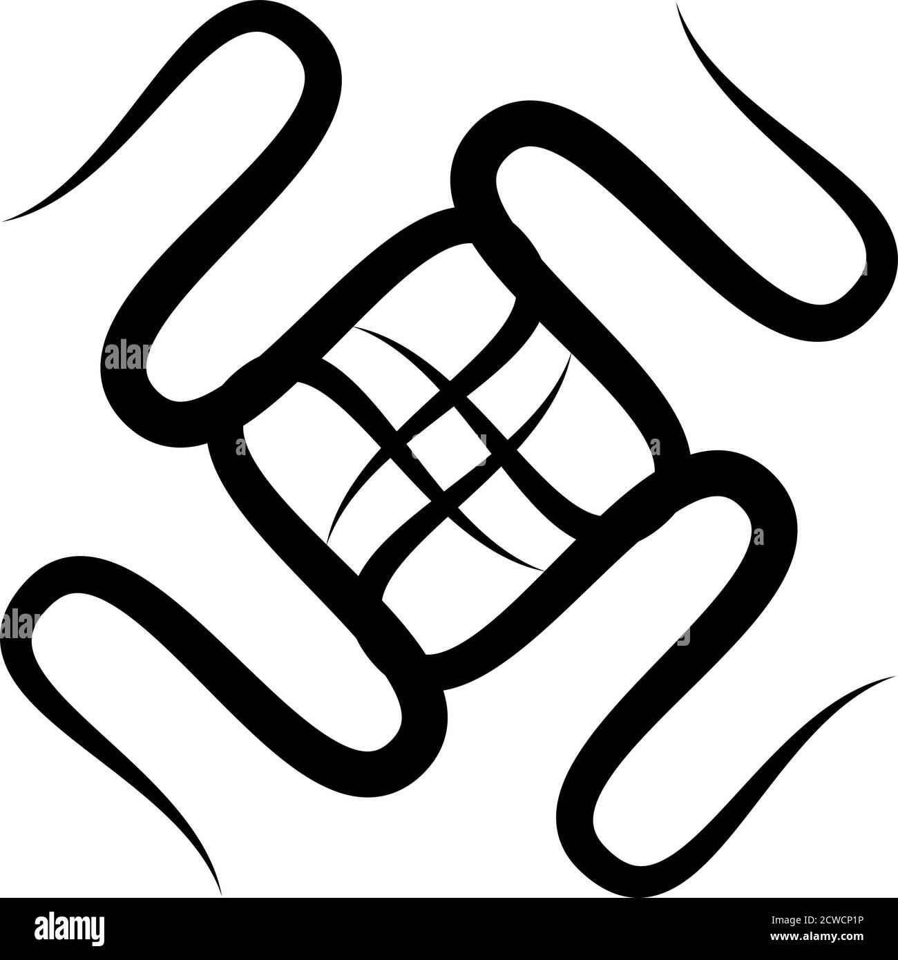 Abstract black and white circular, circle mandala-motif clip-art ...