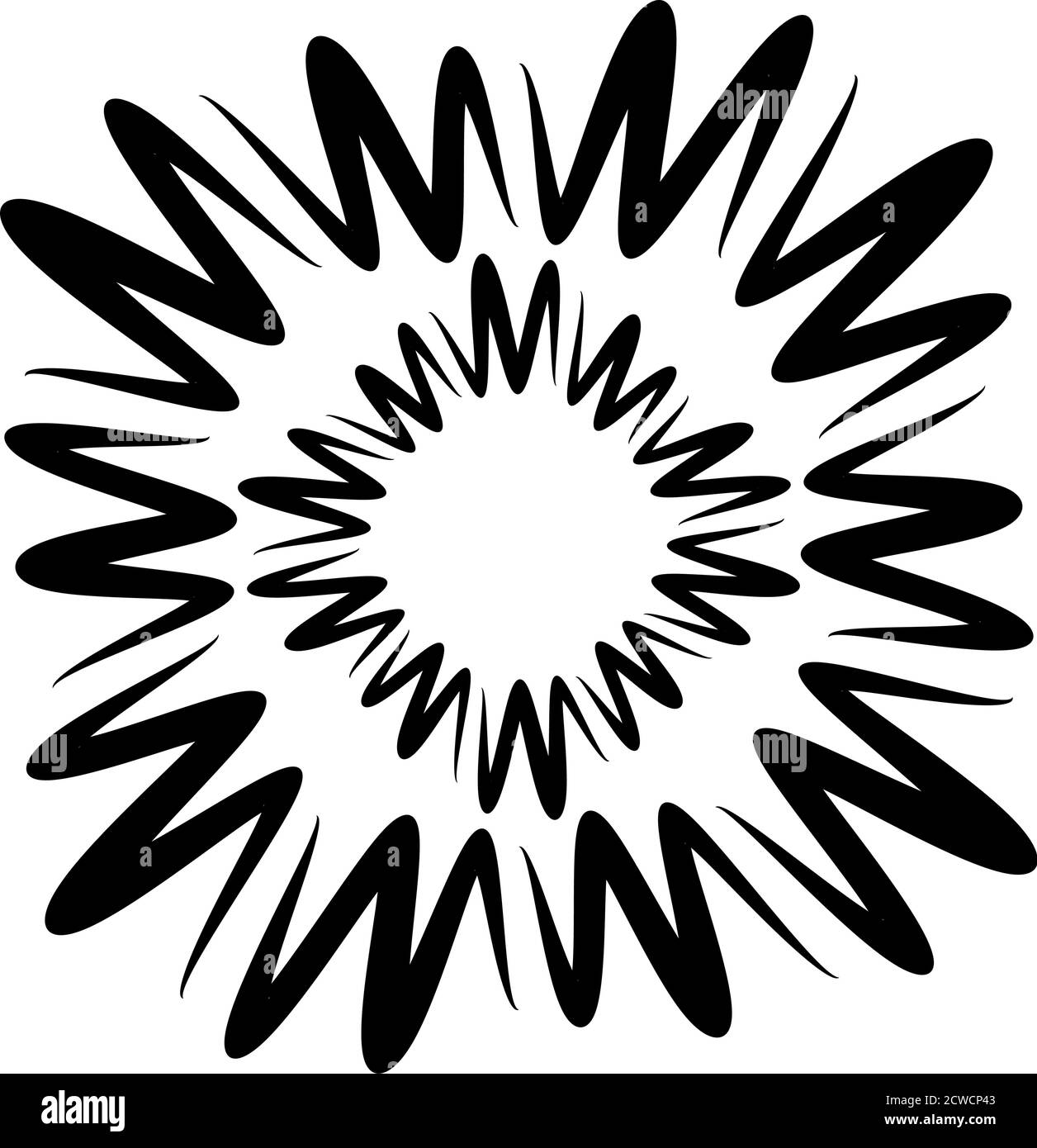 Abstract black and white circular, circle mandala-motif clip-art ...