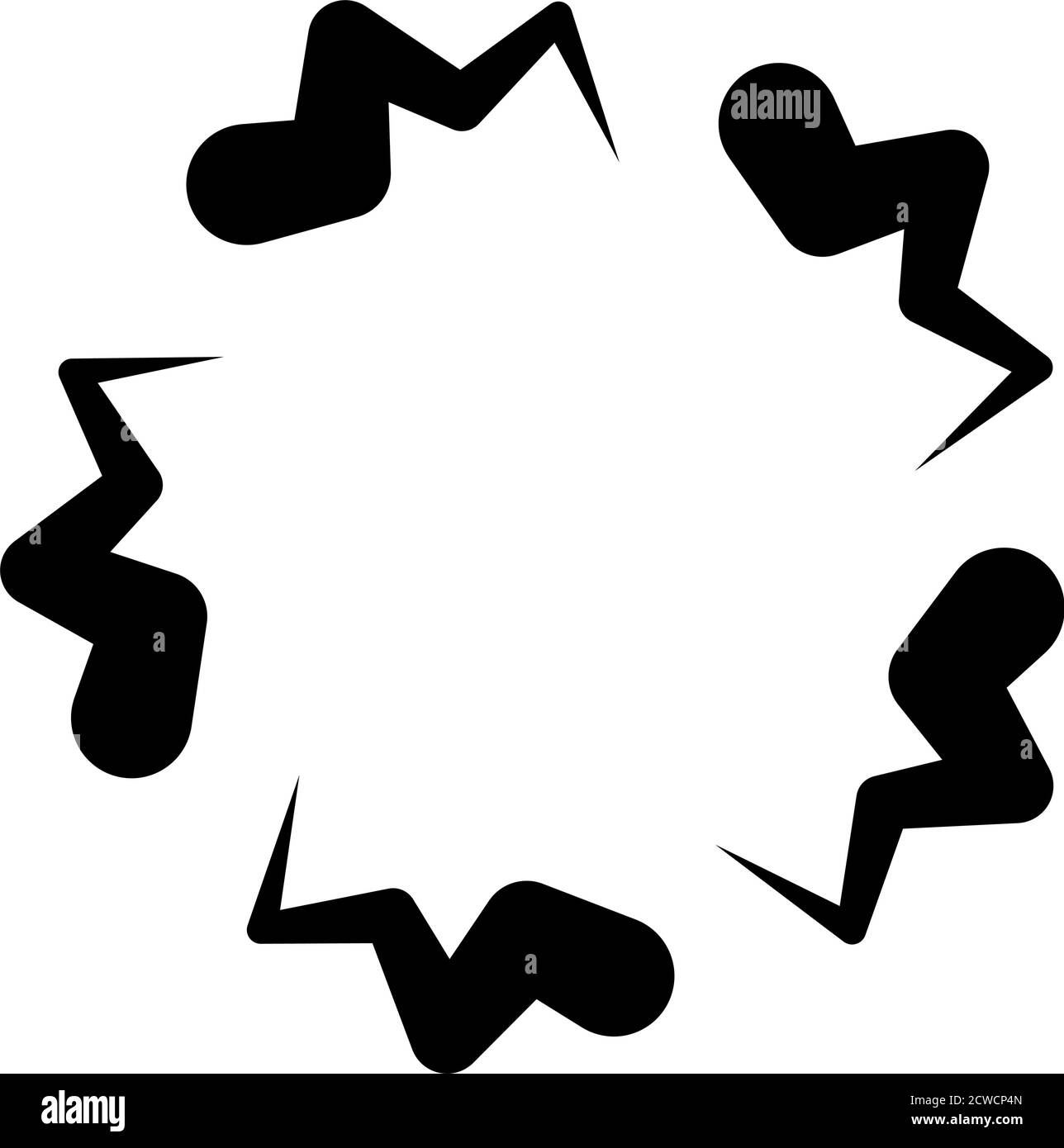 Abstract black and white circular, circle mandala-motif clip-art ...