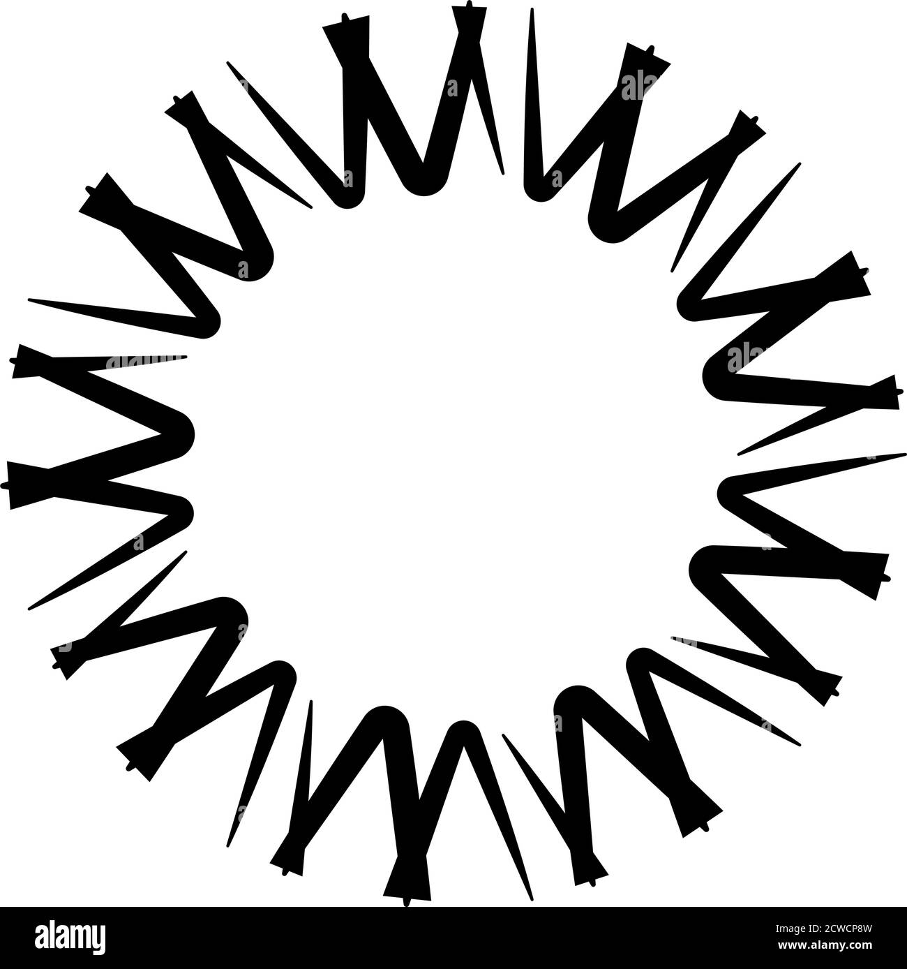 Abstract black and white circular, circle mandala-motif clip-art ...