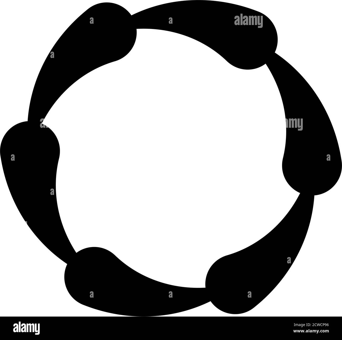 Abstract black and white circular, circle mandala-motif clip-art ...