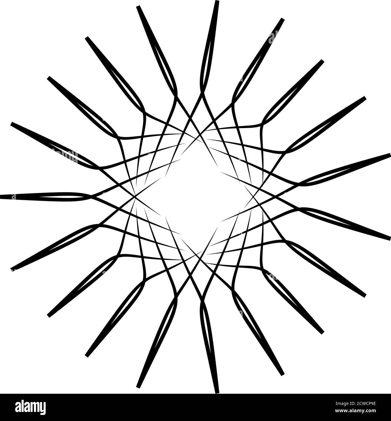 Abstract black and white circular, circle mandala-motif clip-art ...