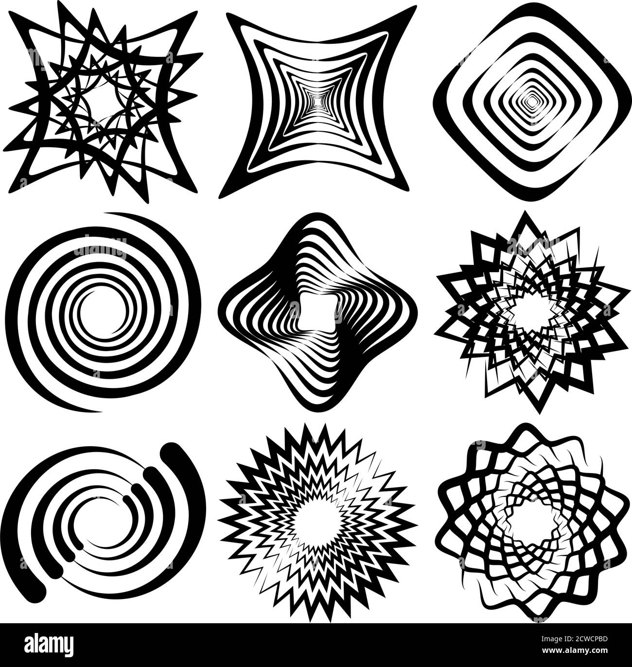 Black And White Radial Designs