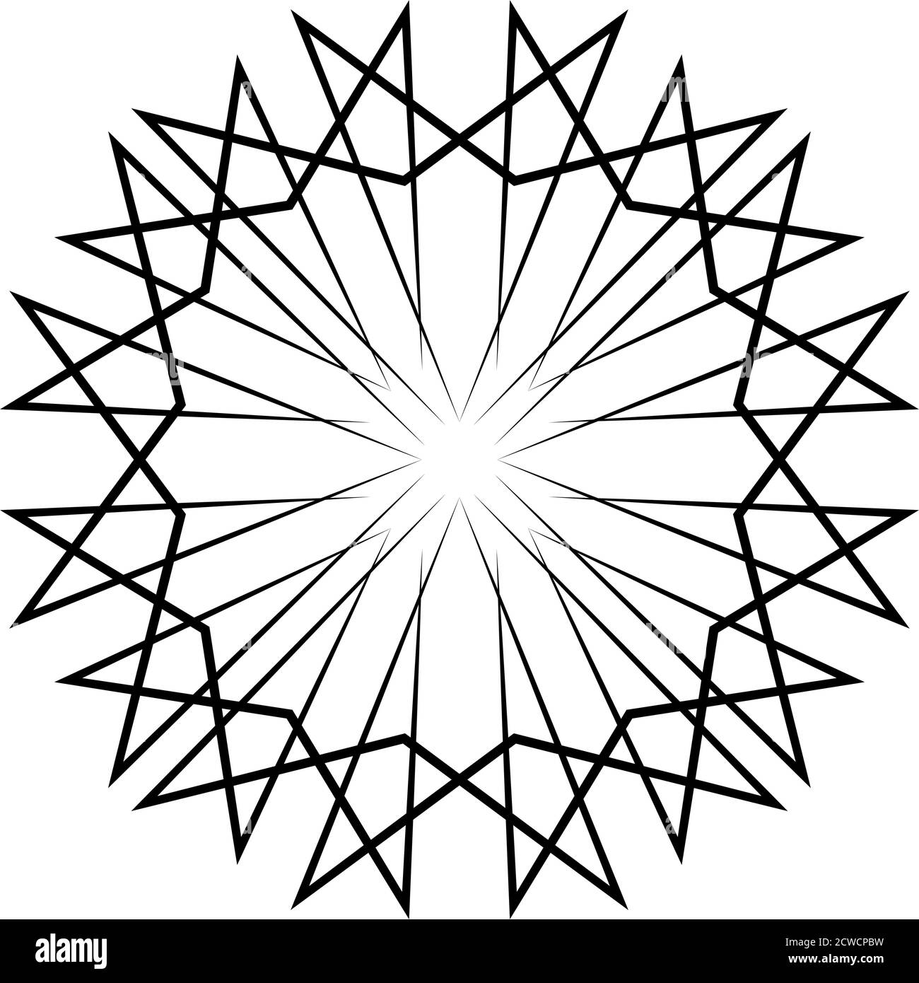 Abstract black and white circular, circle mandala-motif clip-art ...