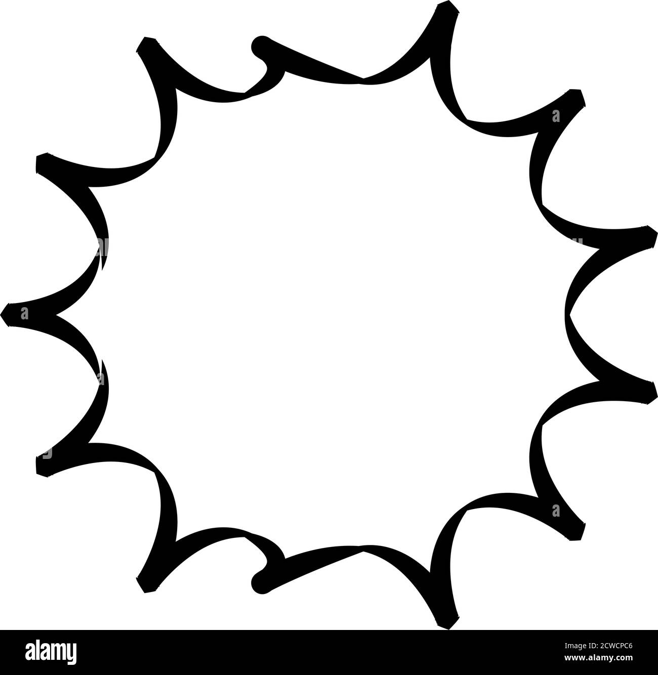 Abstract black and white circular, circle mandala-motif clip-art ...