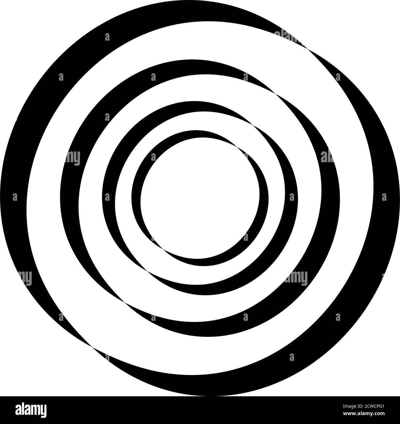 Abstract black and white circular, circle mandala-motif clip-art, design element. Radial ...