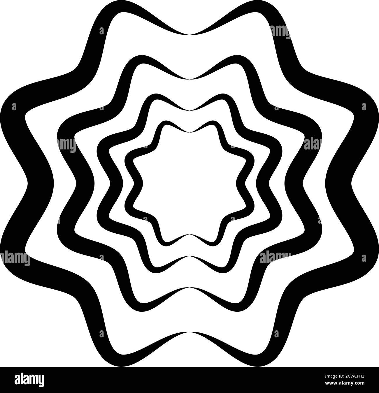 Abstract black and white circular, circle mandala-motif clip-art ...