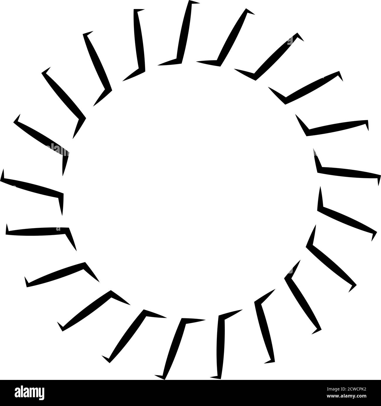 Abstract black and white circular, circle mandala-motif clip-art ...