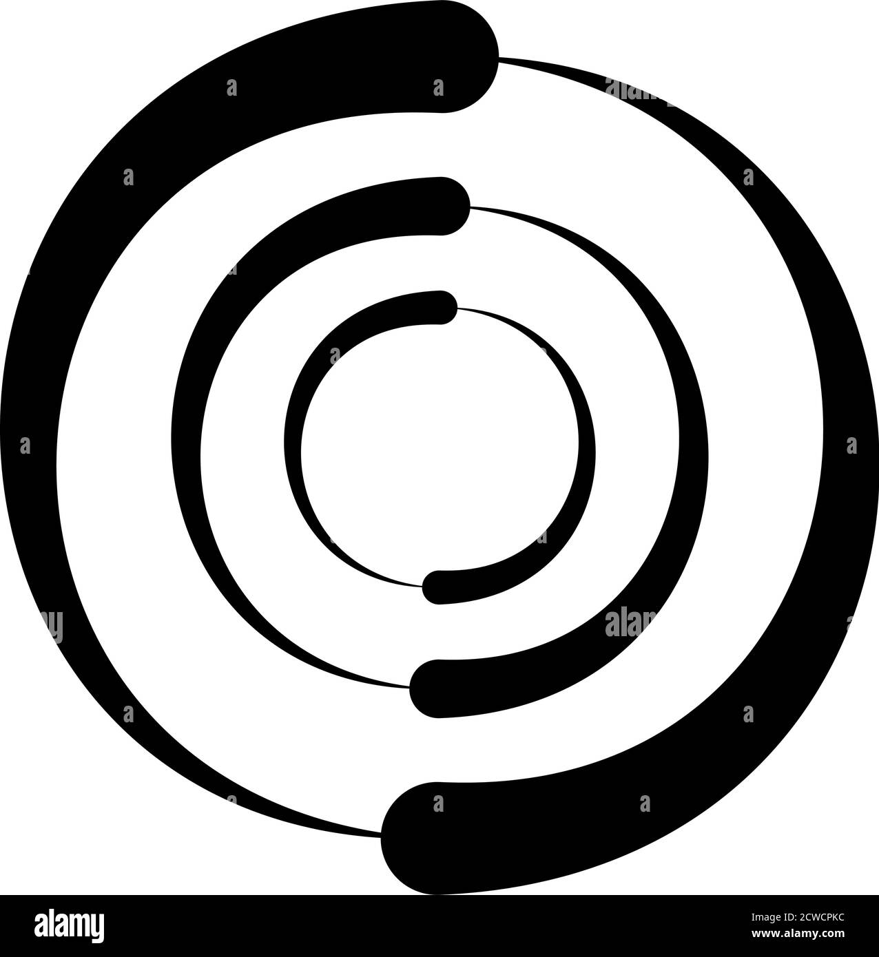 Abstract black and white circular, circle mandala-motif clip-art ...