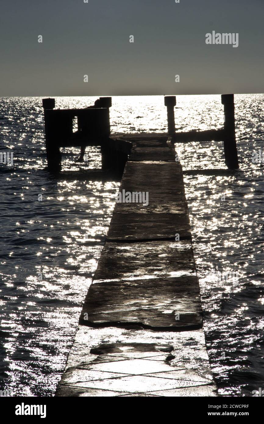 Wooden pier in queenstown hi-res stock photography and images - Alamy