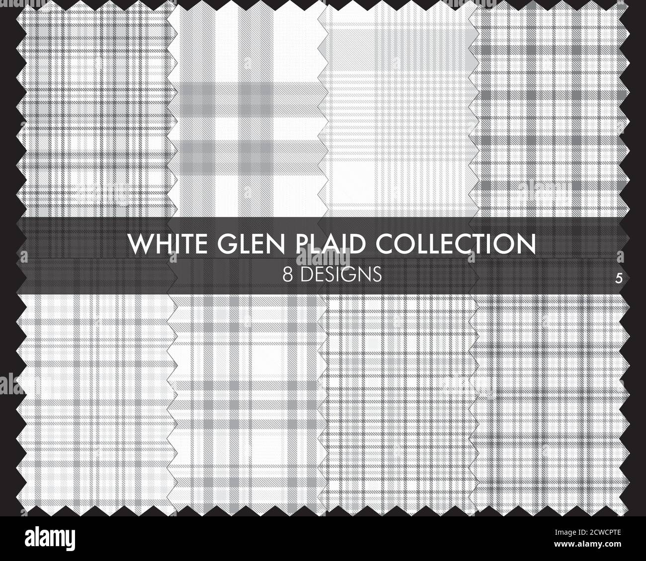 Glen Plaid Tartan seamless pattern collection includes 8 designs for ...