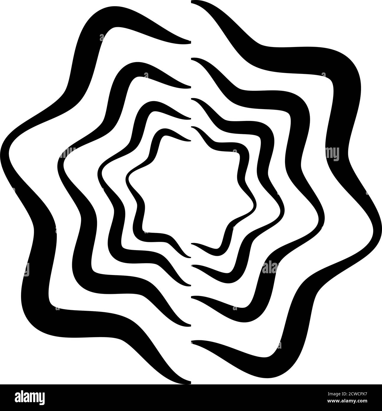 Abstract black and white circular, circle mandala-motif clip-art ...