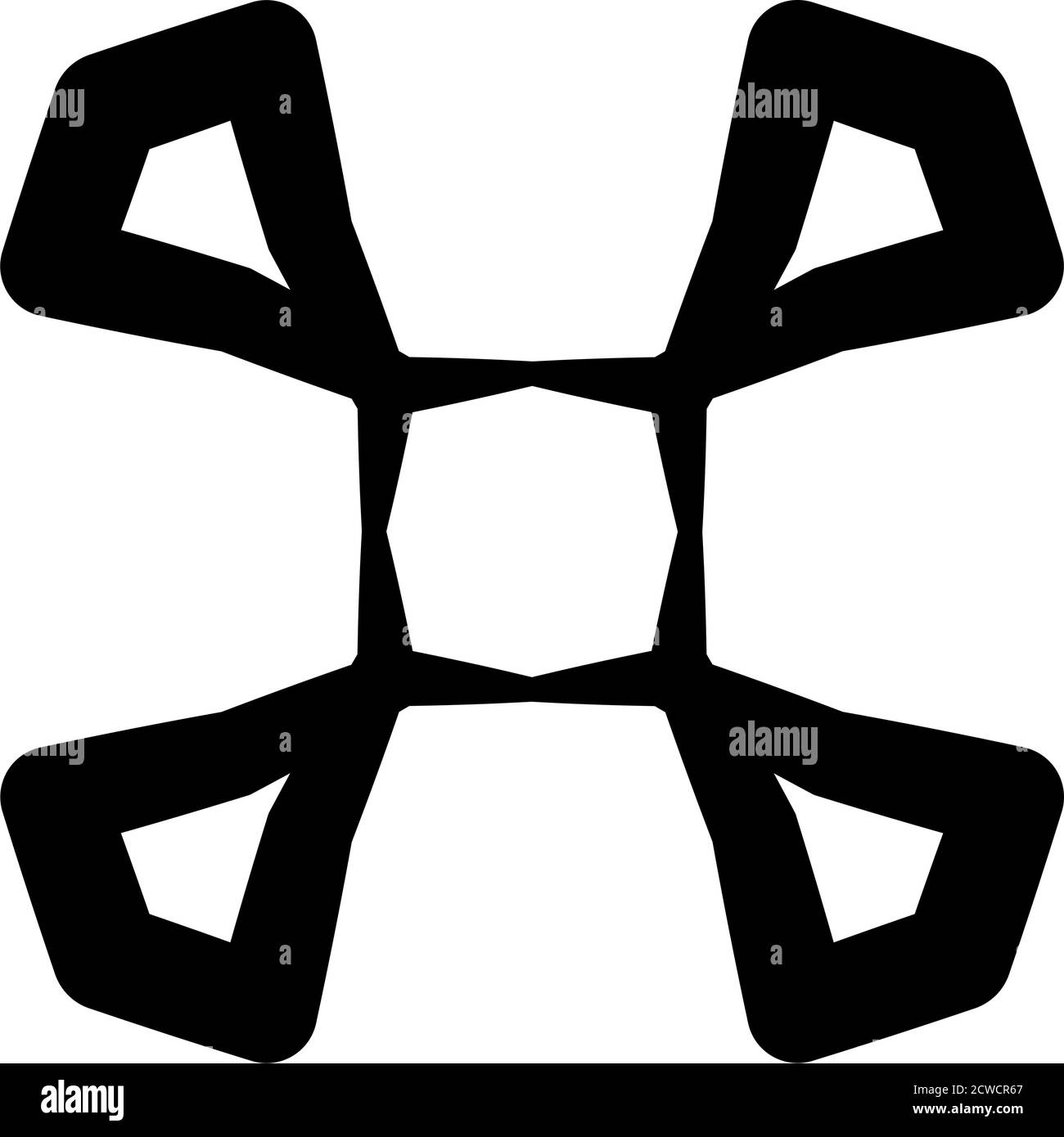 Abstract black and white circular, circle mandala-motif clip-art ...