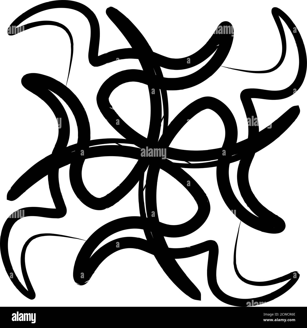 Abstract black and white circular, circle mandala-motif clip-art ...