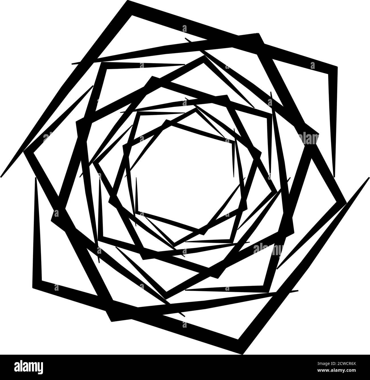 Abstract black and white circular, circle mandala-motif clip-art ...