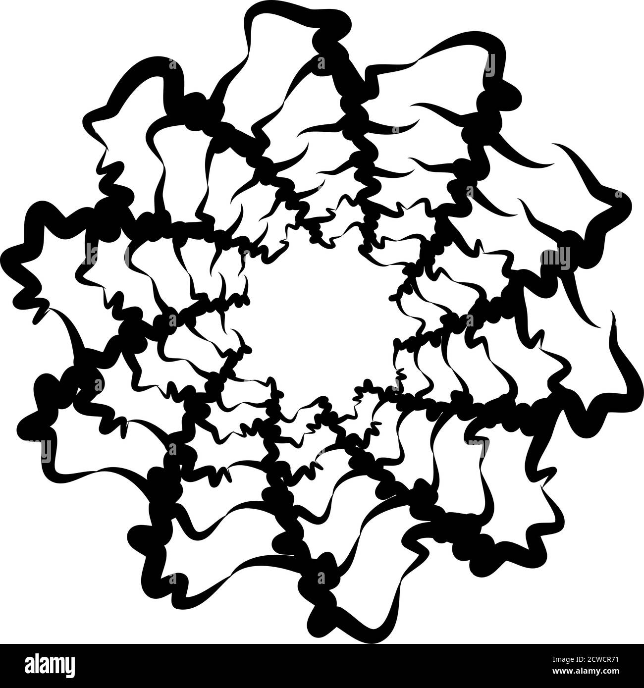 Abstract black and white circular, circle mandala-motif clip-art ...