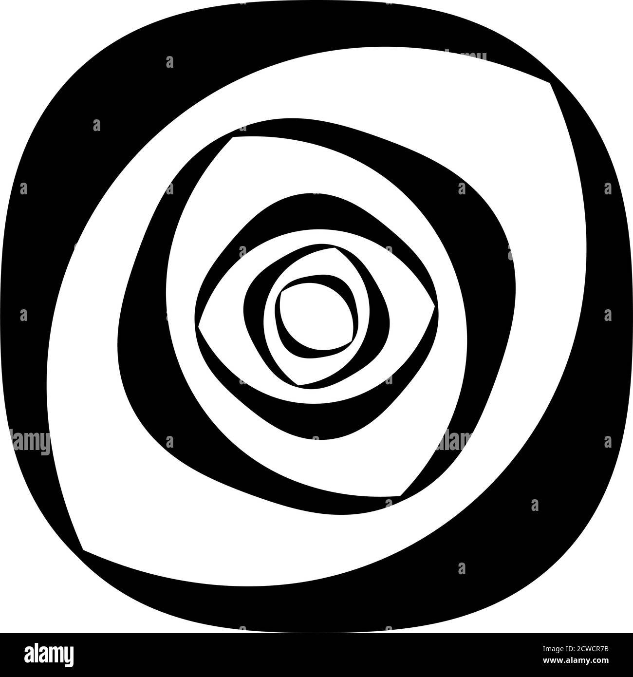Abstract black and white circular, circle mandala-motif clip-art ...