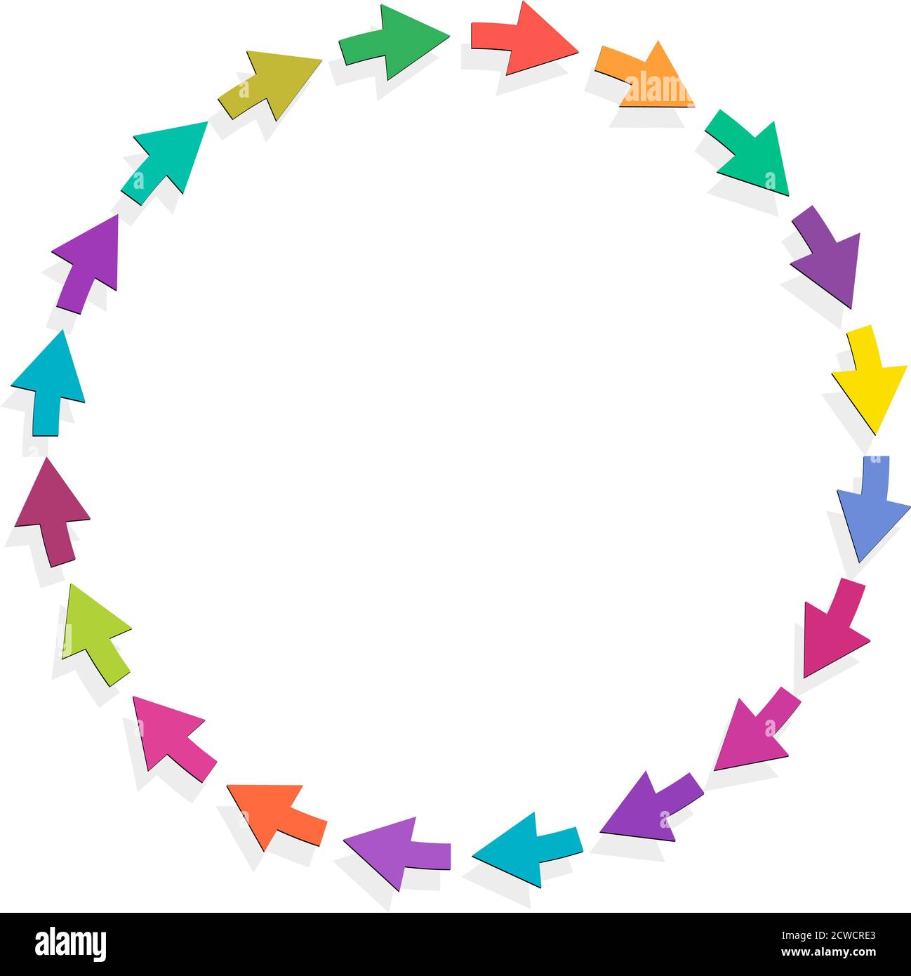 cycle and cyclical arrows. circular, concentric and radial cursor ...