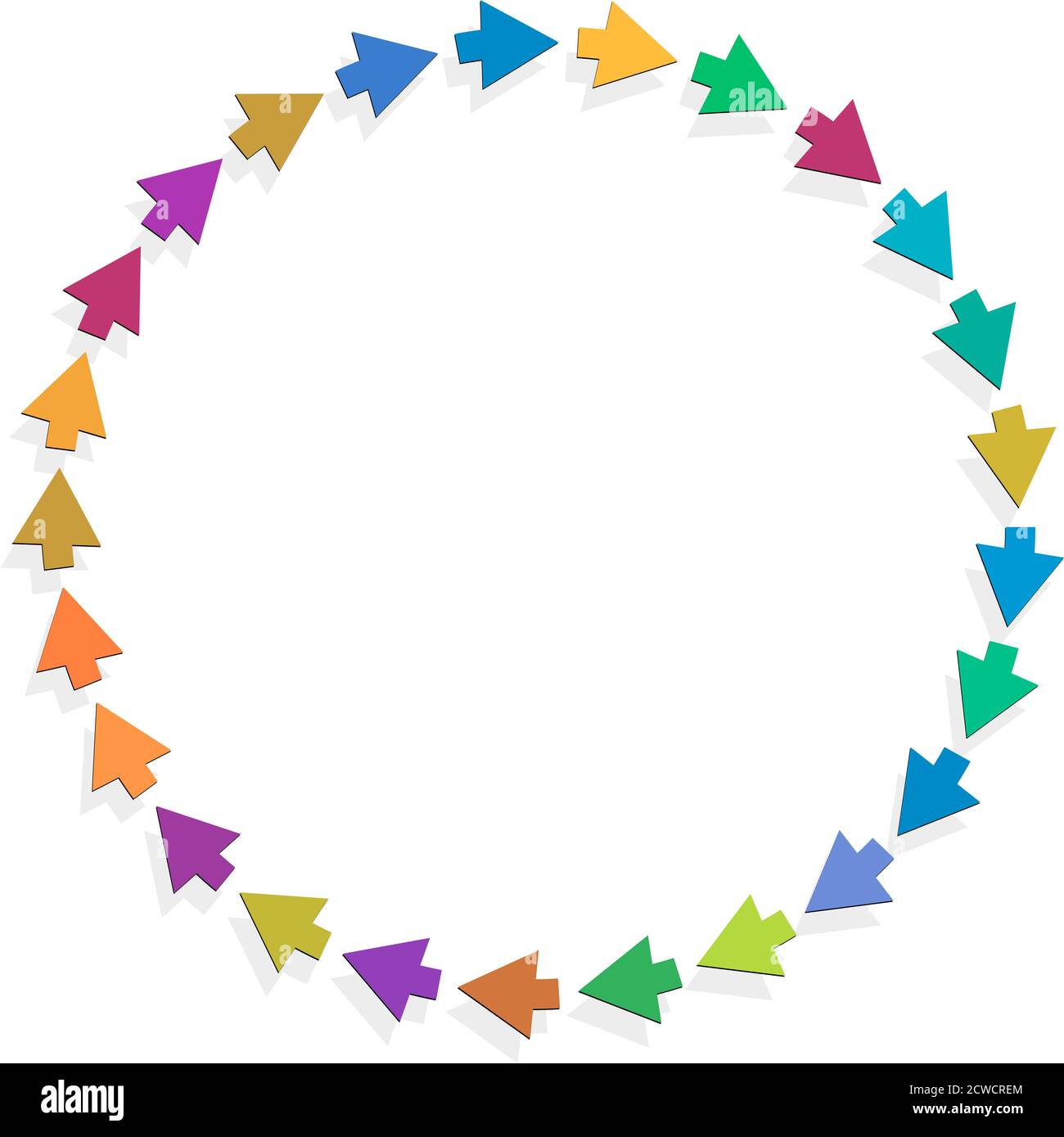 cycle and cyclical arrows. circular, concentric and radial cursor ...