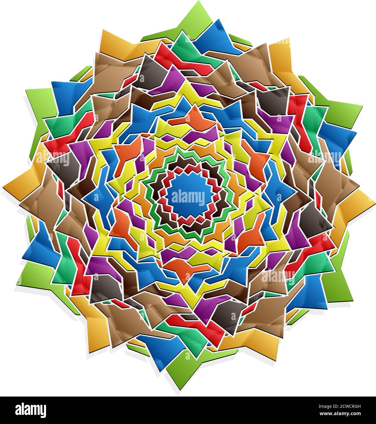 Colorful motifs, abstract shapes vector. Circular pattern elements ...