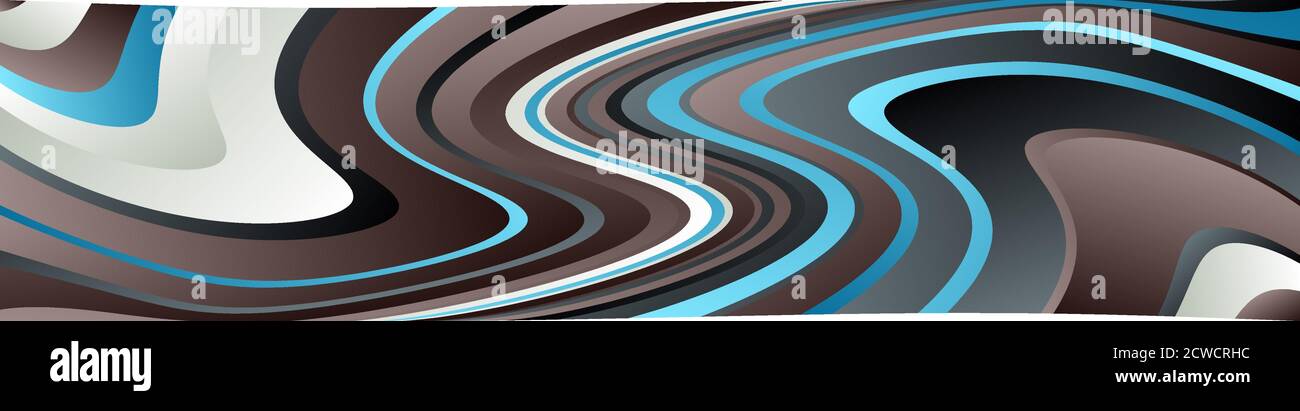 Horizontal wide format rectangular wavy, waving, twisted, spiral lines ...