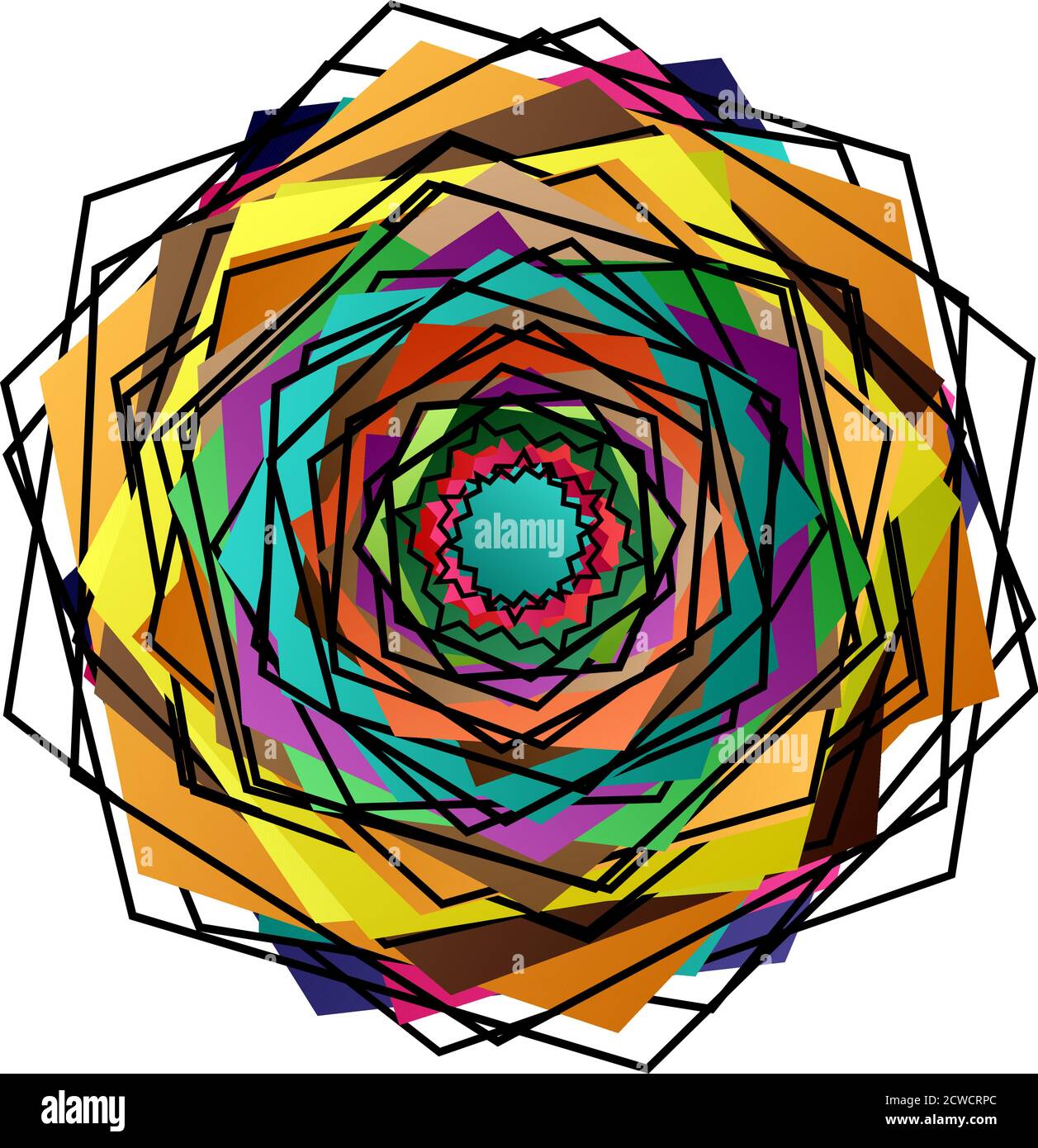 Colorful motifs, abstract shapes vector. Circular pattern elements ...
