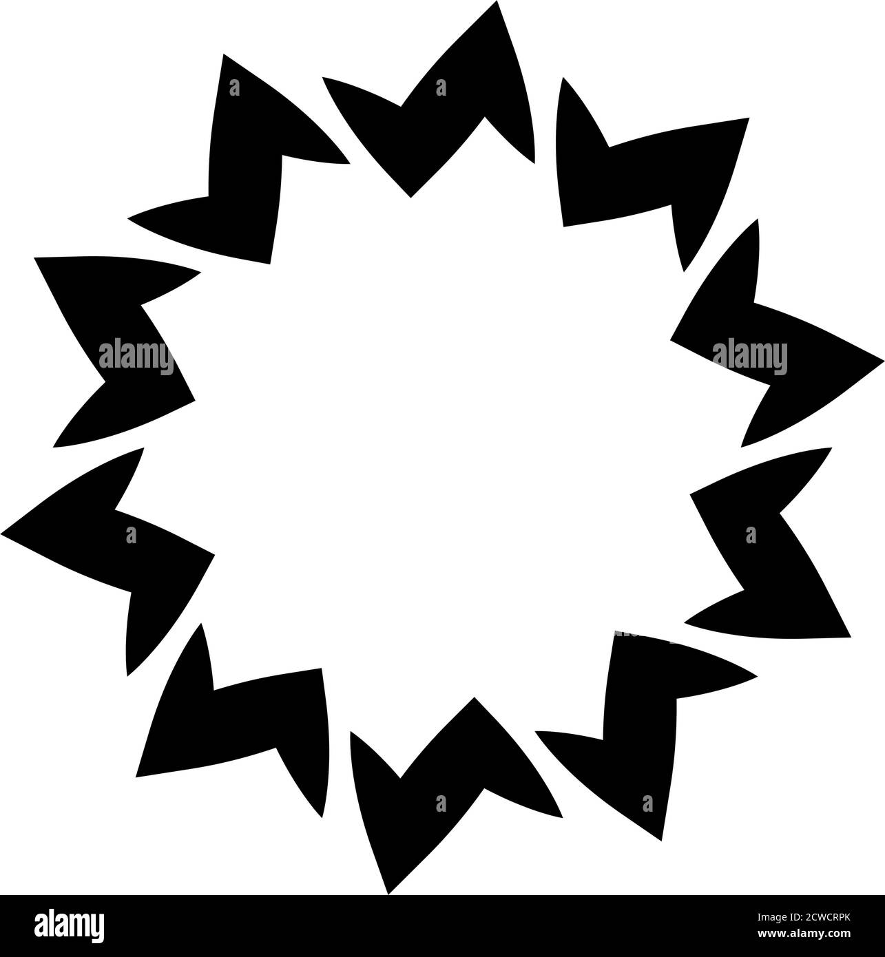 Abstract black and white circular, circle mandala-motif clip-art ...