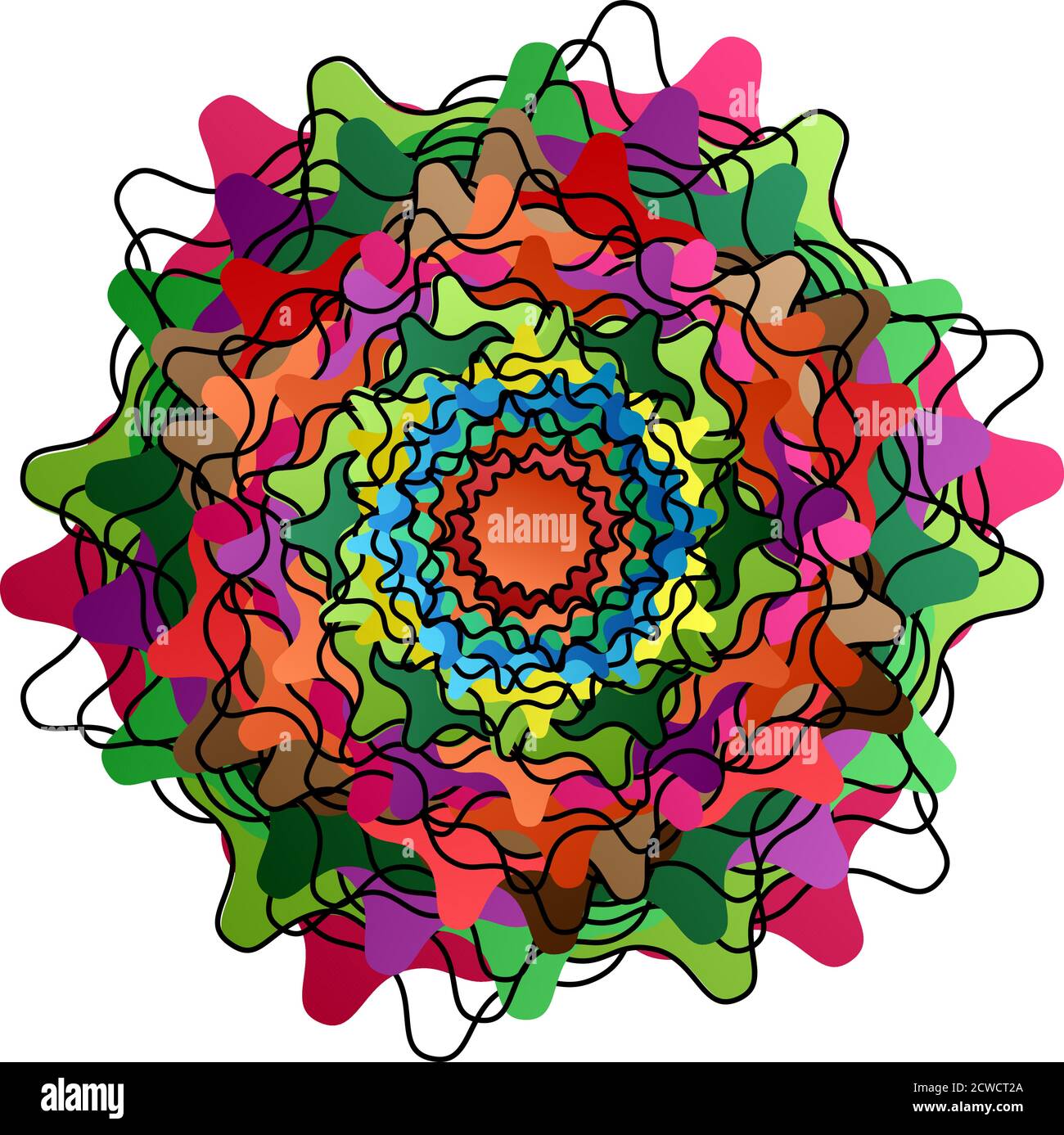 Colorful motifs, abstract shapes vector. Circular pattern elements ...