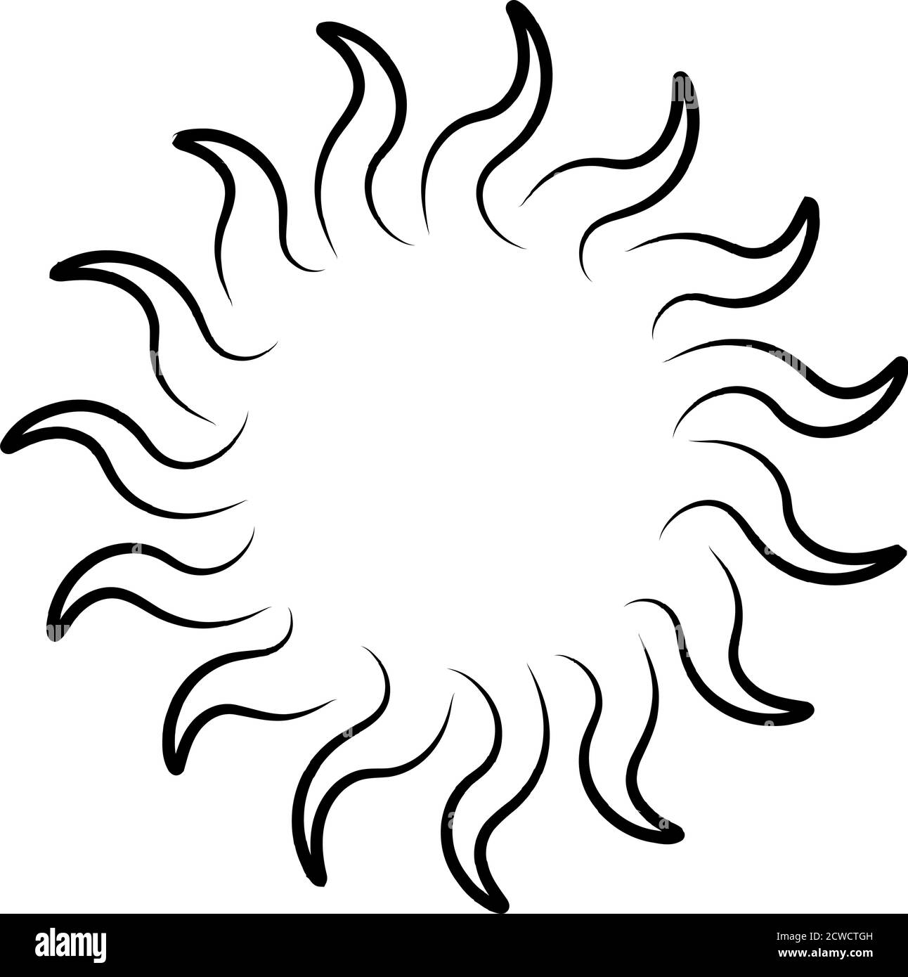 Abstract black and white circular, circle mandala-motif clip-art ...