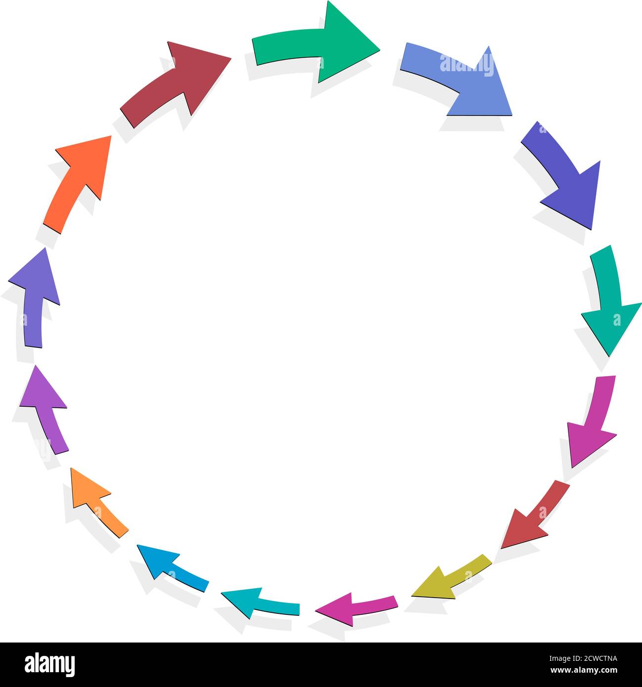 cycle and cyclical arrows. circular, concentric and radial cursor ...