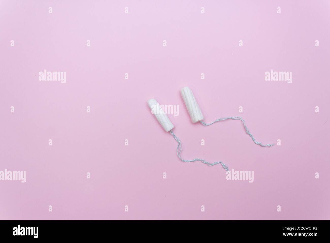 Menstrual period concept. Woman hygiene protection. Cotton tampons ...