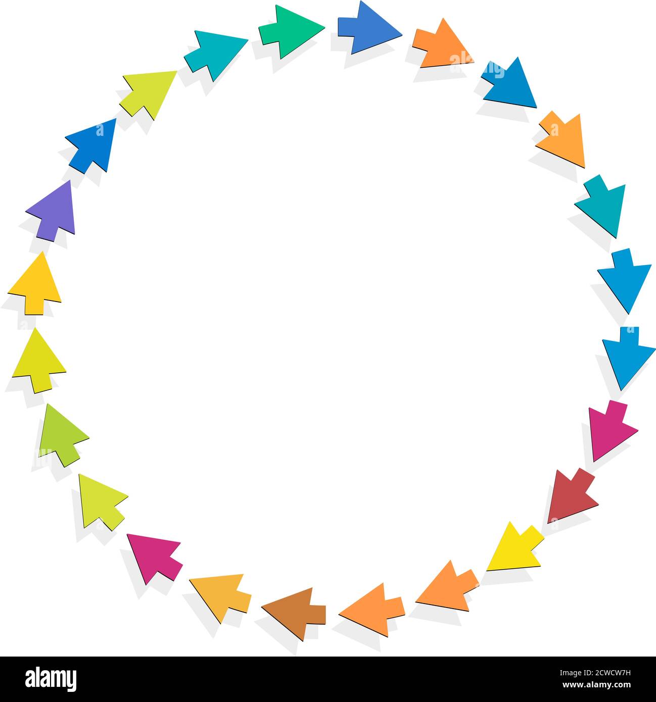 cycle and cyclical arrows. circular, concentric and radial cursor ...
