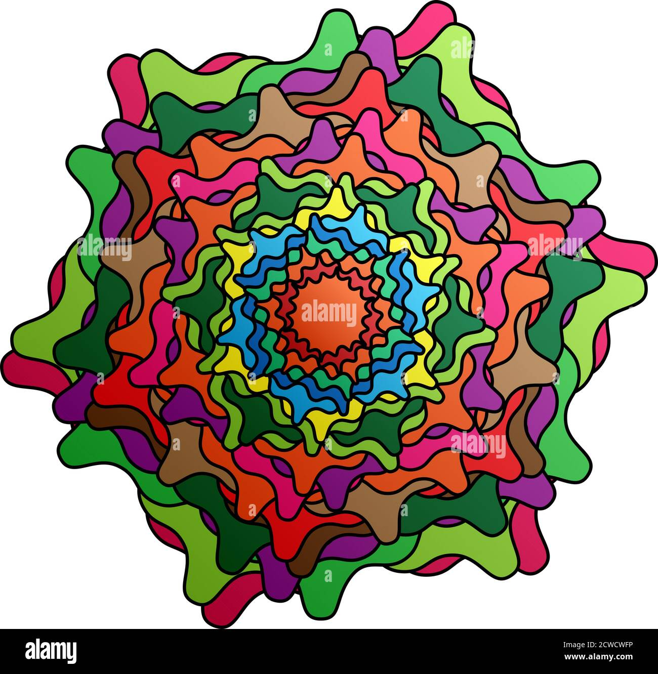 Colorful motifs, abstract shapes vector. Circular pattern elements ...