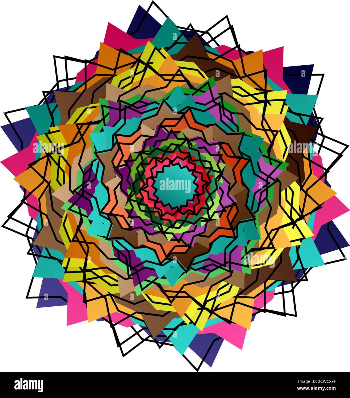 Colorful motifs, abstract shapes vector. Circular pattern elements ...