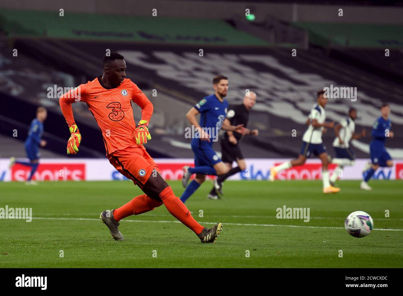 Chelsea goalkeeper Edouard Mendy during the Carabao Cup fourth round ...