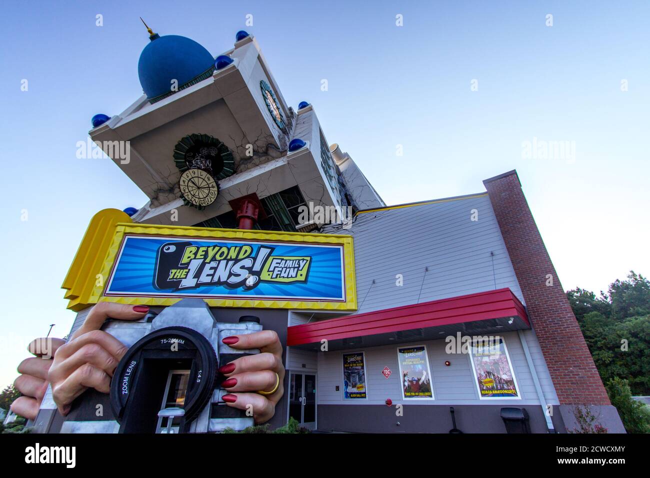 Pigeon Forge, Tennessee, USA - August 15, 2020: Exterior of Beyond The Lens attraction in Pigeon ...