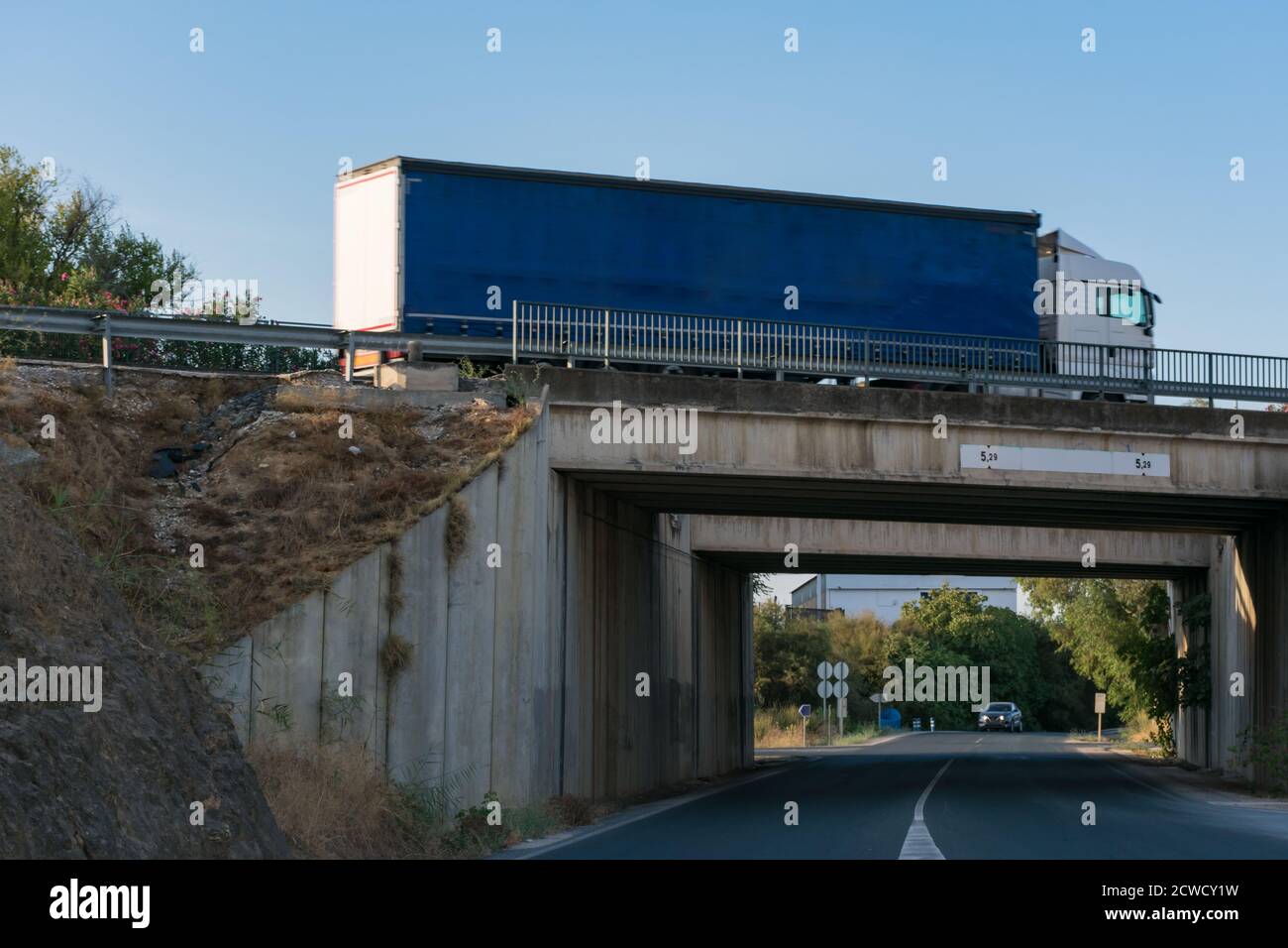 Truck crossing highway bridge hi-res stock photography and images - Alamy