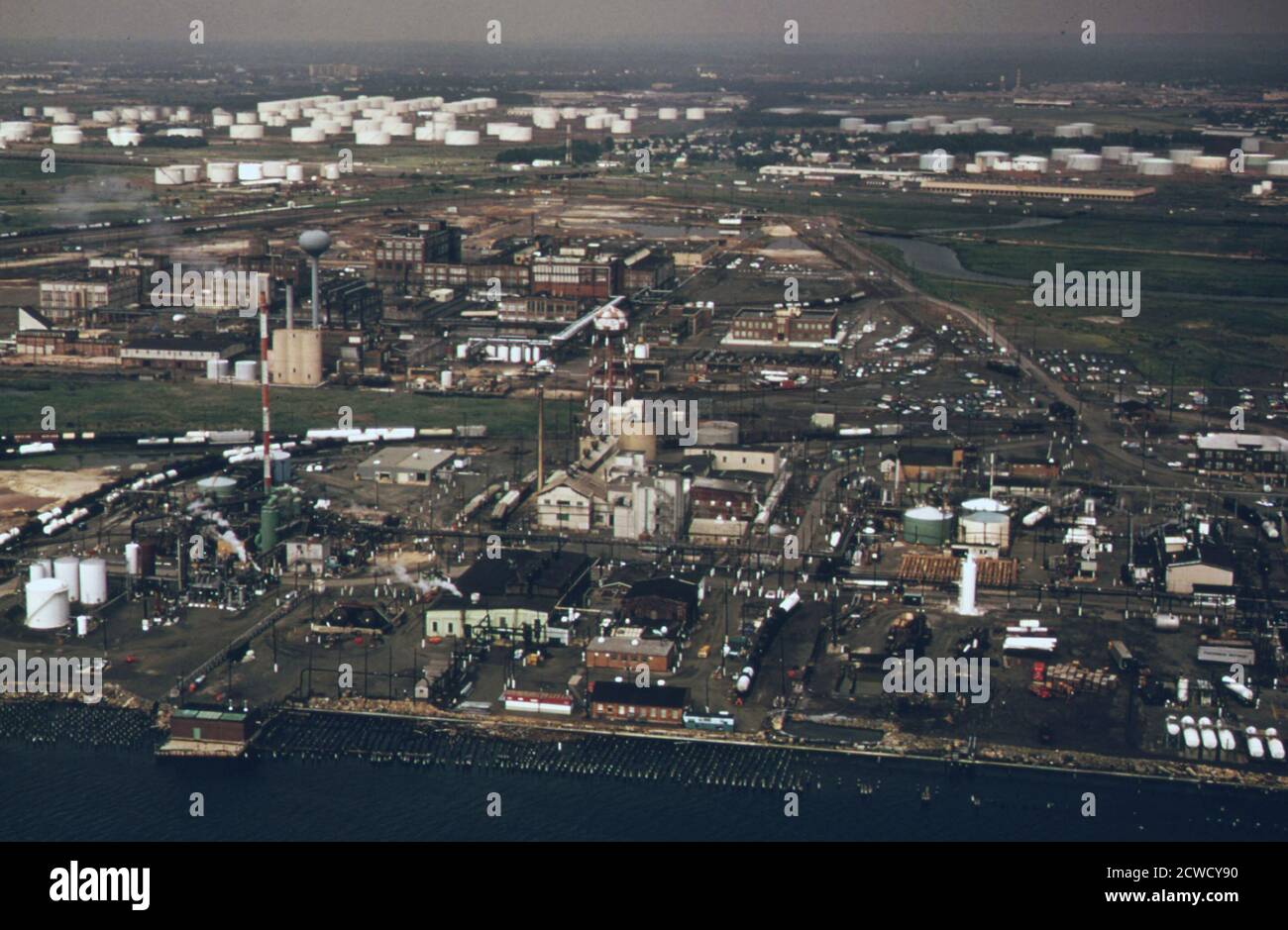 E.I. Dupont Company at Linden New Jersey on the Arthur Kill River ca ...