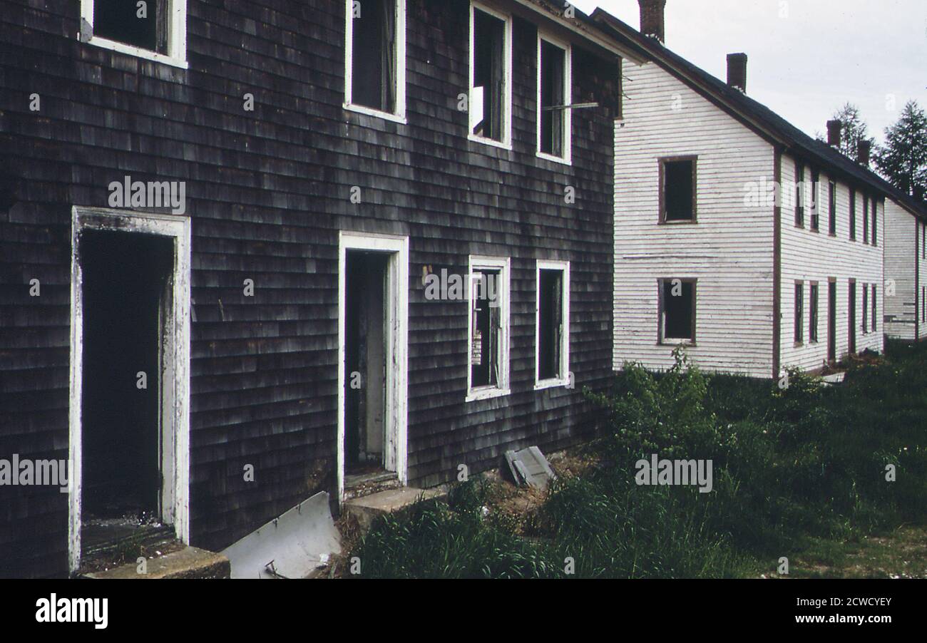 Abandoned mill houses in Charlestown - Rhode Island ca. May 1973 Stock ...