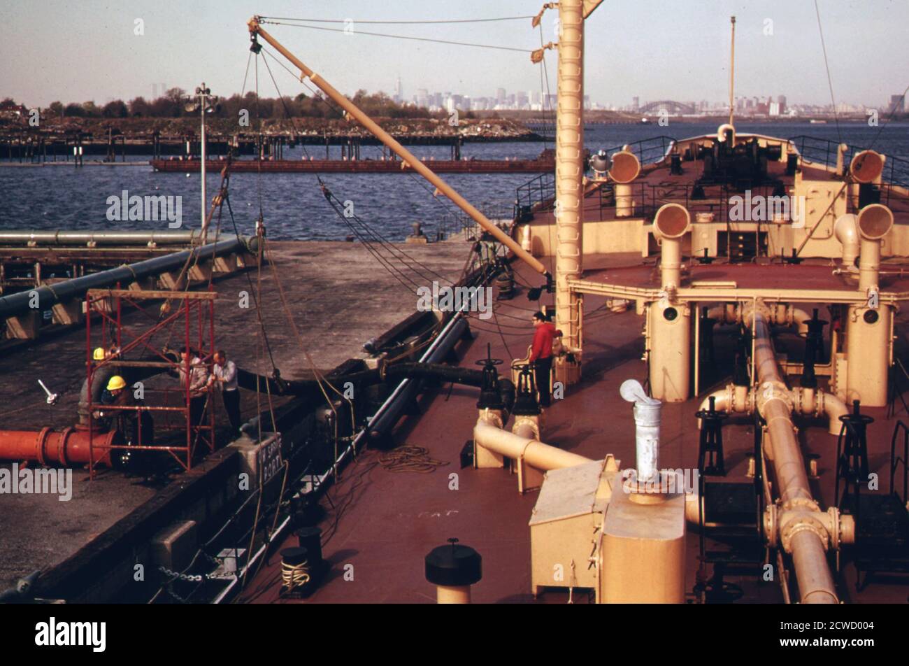 Loading sludge aboard one of the New York City sludge vessels at ...