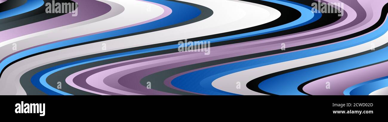 Horizontal wide format rectangular wavy, waving, twisted, spiral lines ...